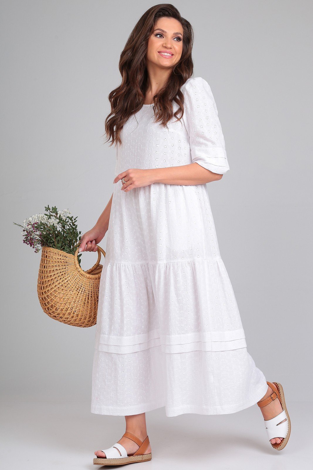 Платье 13273 белый LeNata купить в интернет магазине Велесмода